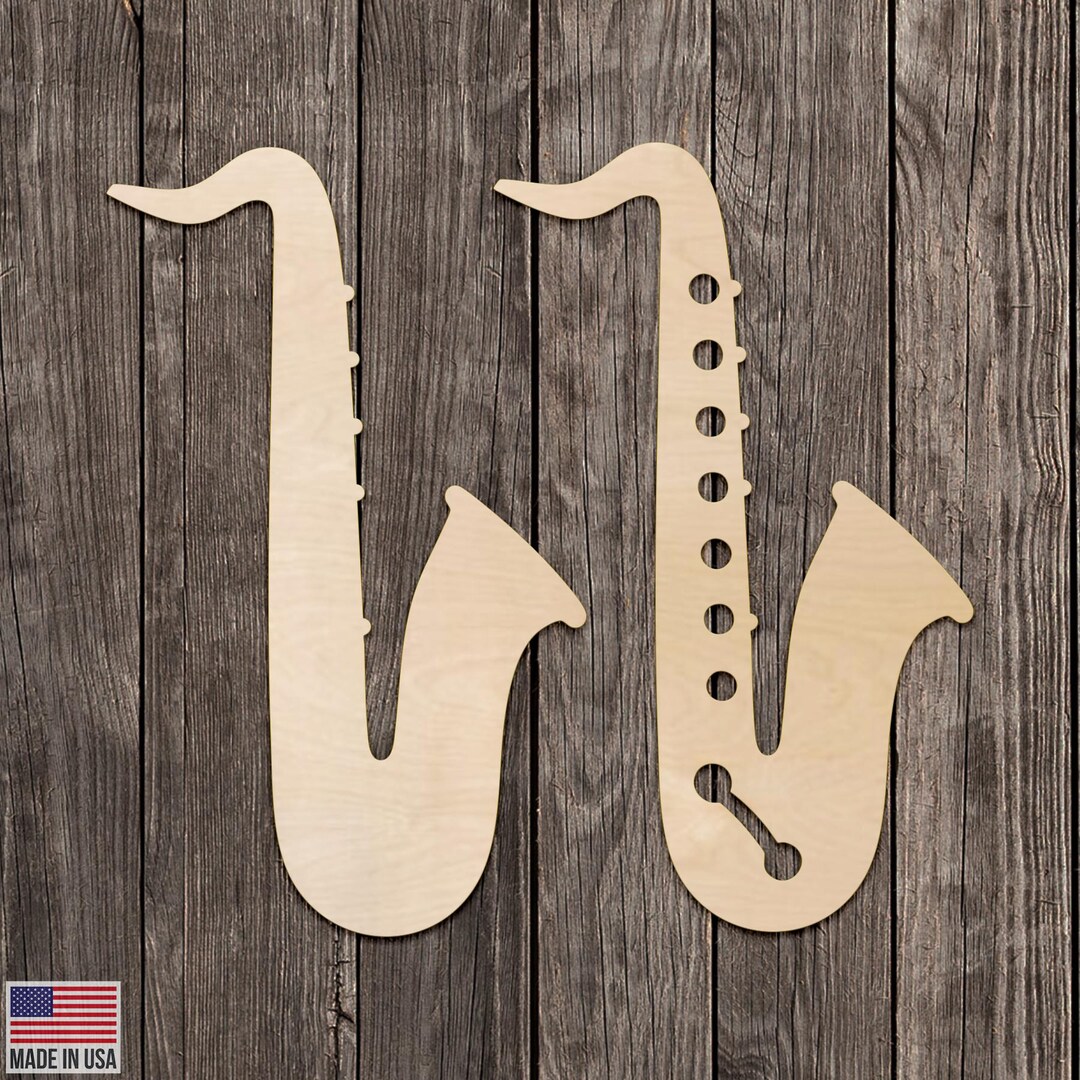 Saxophone Music Instrument Design Shape Cut Wall Decor, Accents, Craft ...
