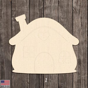 House of Love Design Shape Cut Wood Cutout Various Sizes for DIY ...