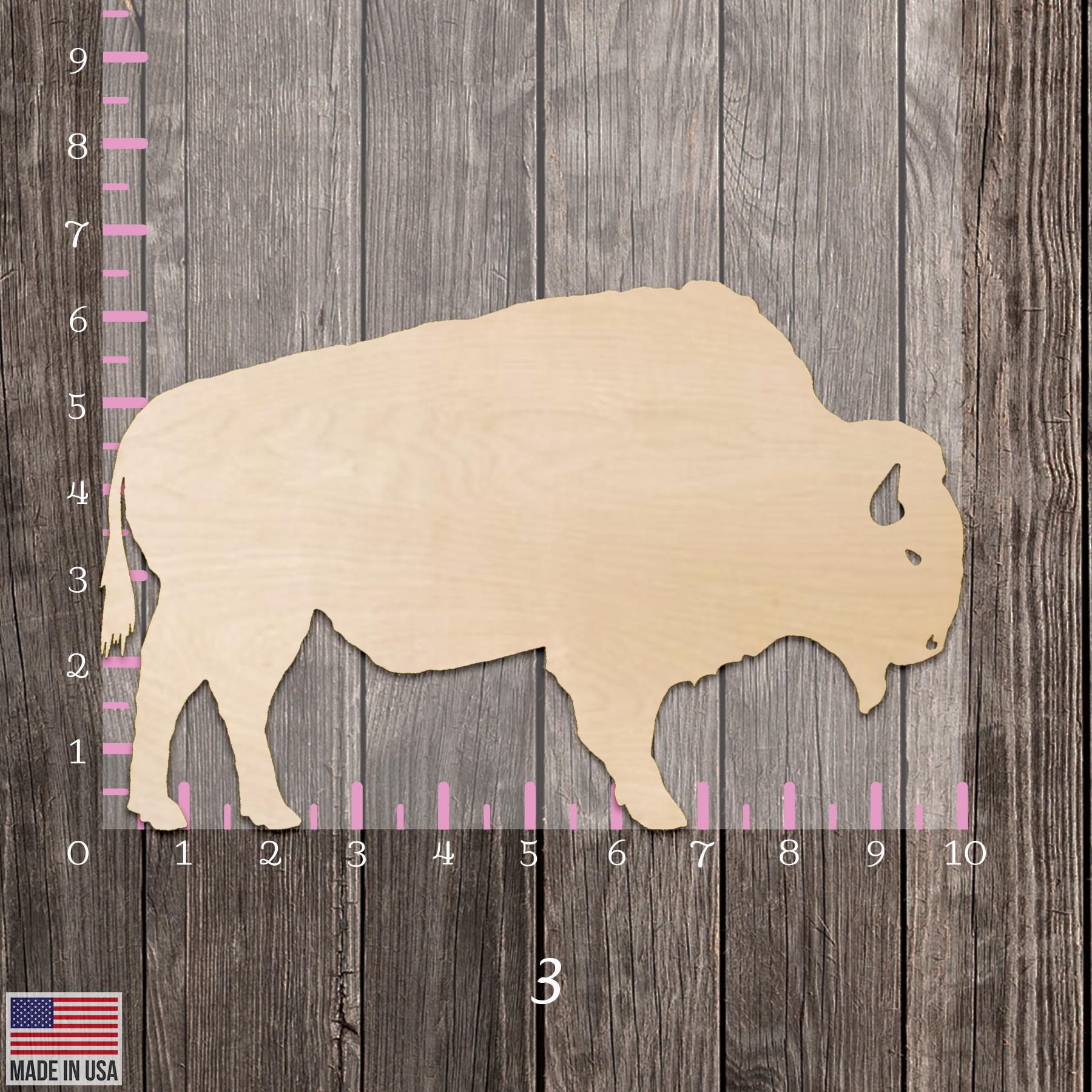 Buffalo Bison Shape Wood Cutout Various Sizes for DIY (unfinished Wood ...