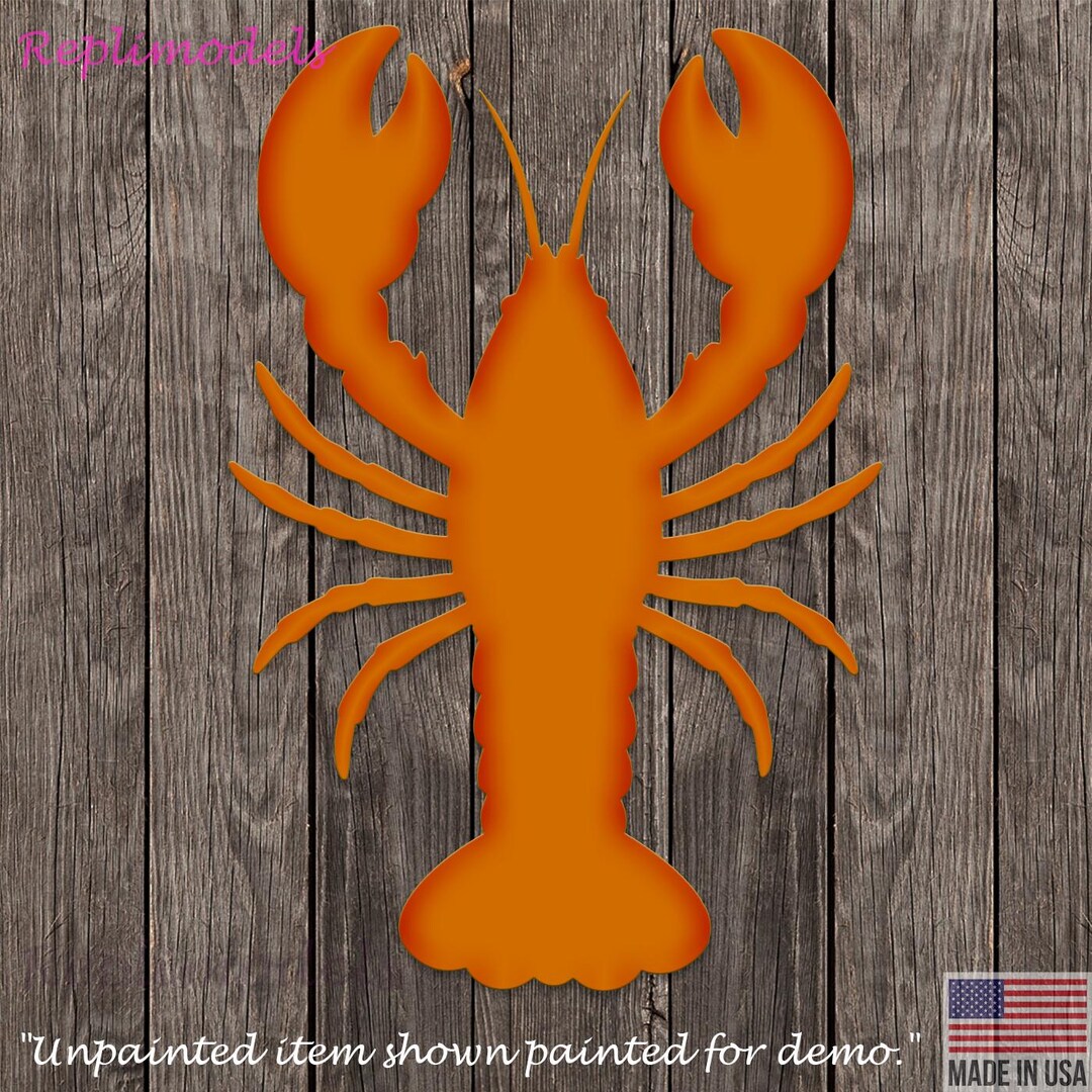 Lobster Decapod Shape Cut Wood Engraved Cutout Various Sizes for DIY ...