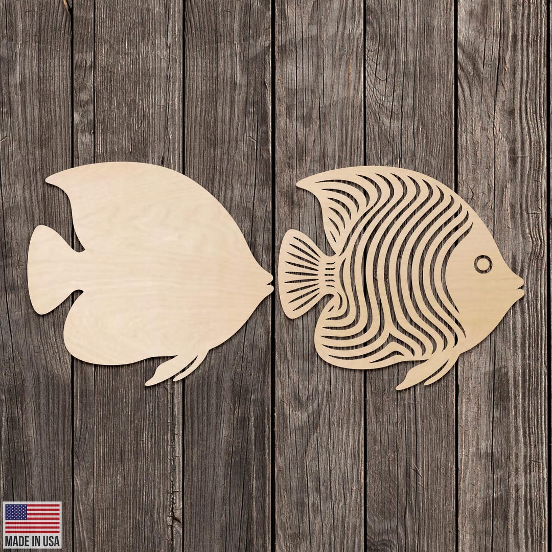 Zebra-striped Discus Tropical Fish Shape Cut (optional Overlay) Design ...