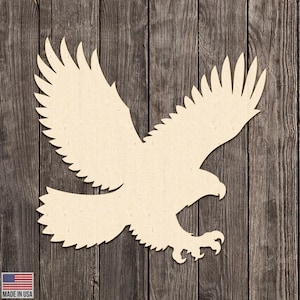 Bald Eagle Design Cut Shape Cut Wood Cutout Various Sizes for DIY ...