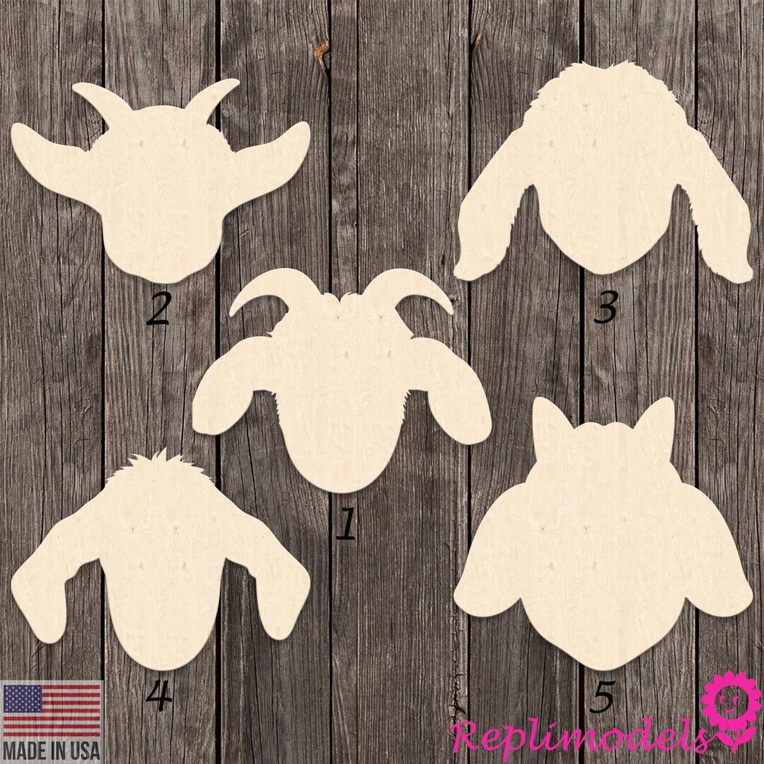 Young Boer Goat Head Various Shapes Wood Cutout Various Sizes for DIY (unfinished Wood) | - Etsy