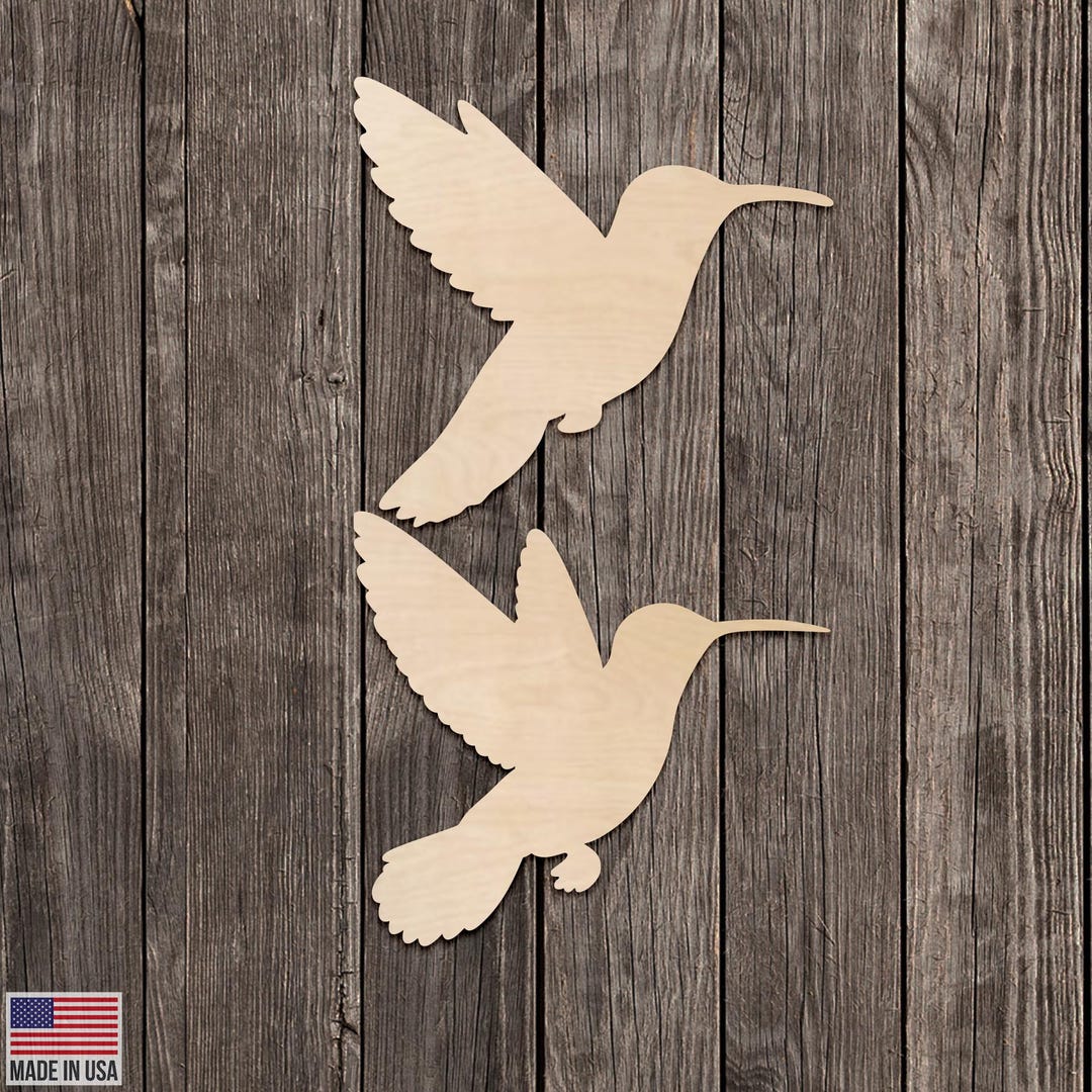 Hummingbird Shape Wood Cutout Various Sizes for DIY (unfinished Wood ...