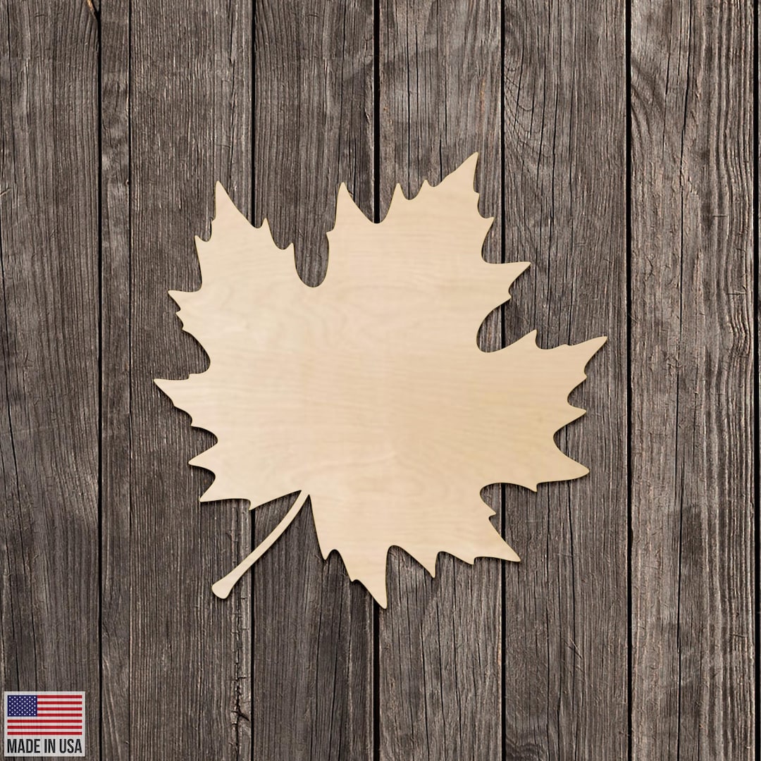 Maple Leaf Design Cut Wood Cutout Various Sizes for DIY (unfinished ...
