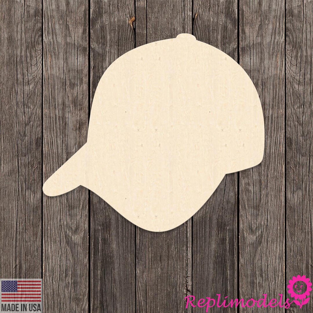 Baseball Hat/cap Shape Wood Engraved Cutout Various Sizes for DIY ...