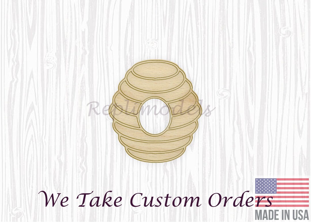 Beehive Shape Wood Engraved Cutout Various Sizes for DIY (unfinished ...