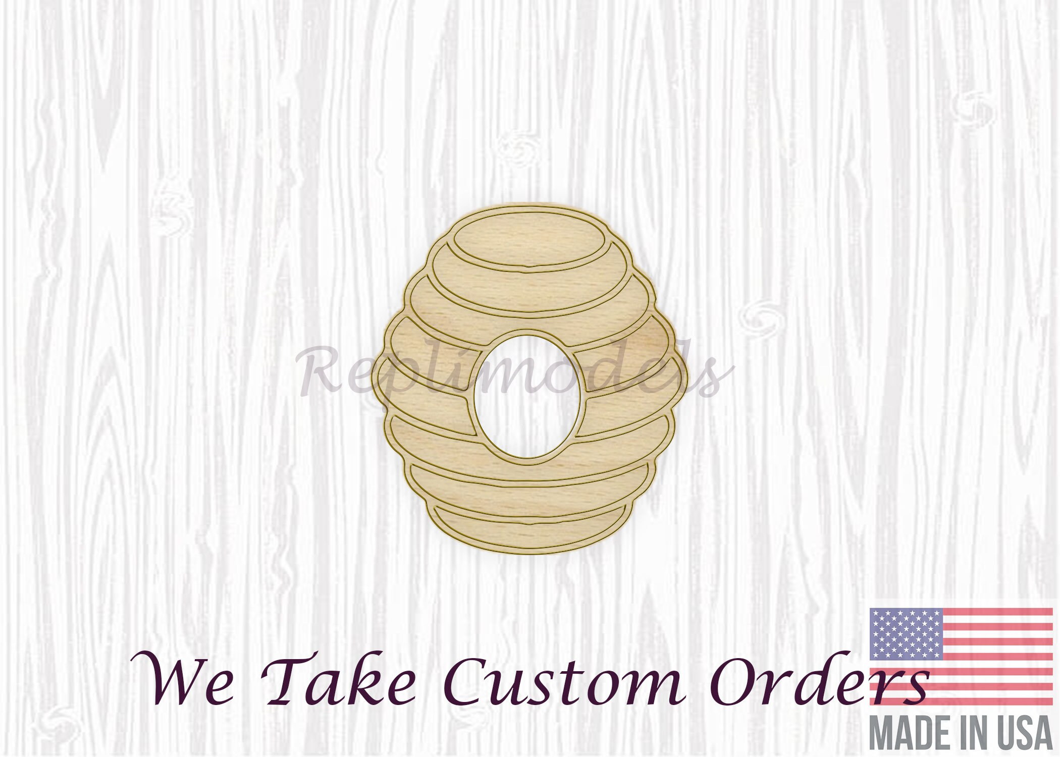 Beehive Shape Wood Engraved Cutout Various Sizes for DIY unfinished ...