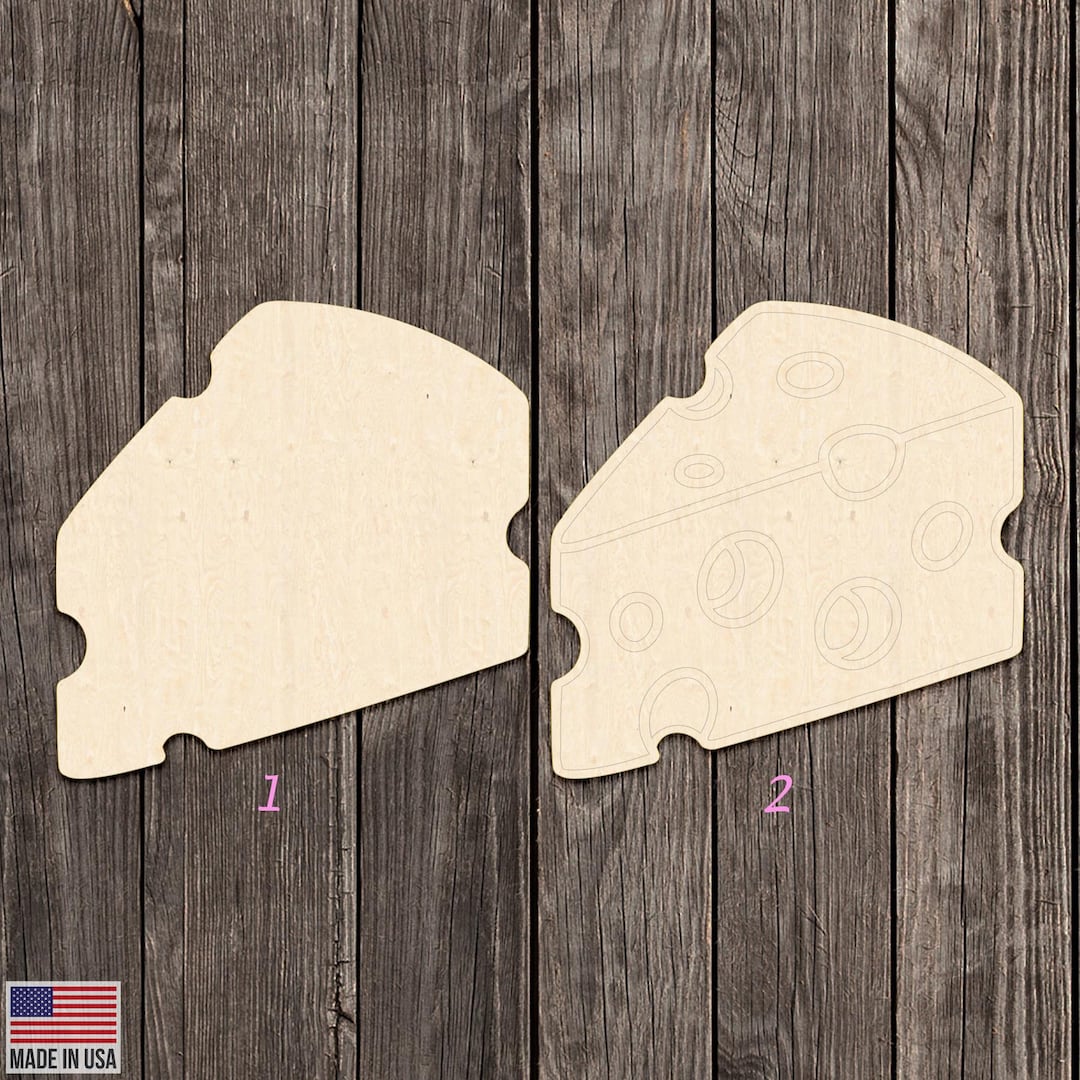 Swiss Emmental Cheese Design Shape Cut Wood Engraved Cutout Various ...