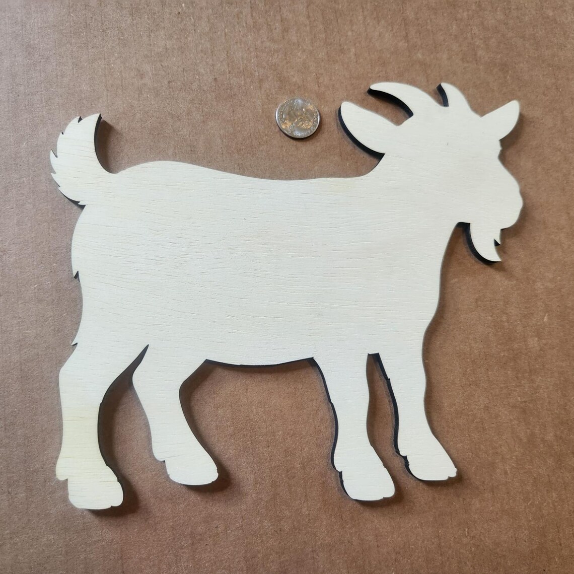 Pygmy Goat Design Shape Cut Wood Engraved Cutout Various Sizes for DIY ...