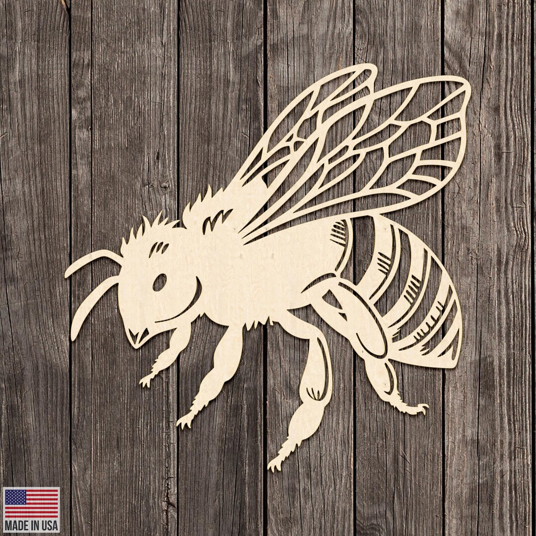 Honey Bee Design Shape Wall Decor Art Wood Engraved Cutout Various ...