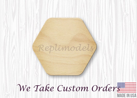 Rounded Hexagon Shape Wood Cutout Various Sizes for DIY - Etsy