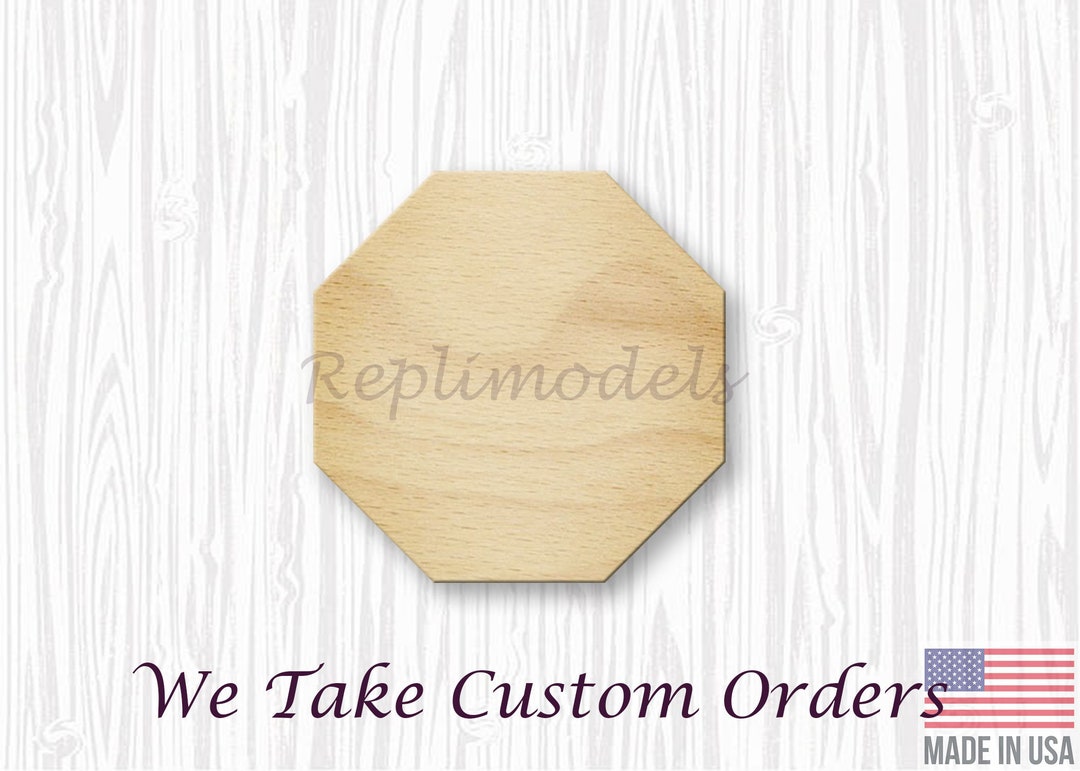 Stop Sign Octagon Shape Wood Engraved Cutout Various Sizes for DIY ...