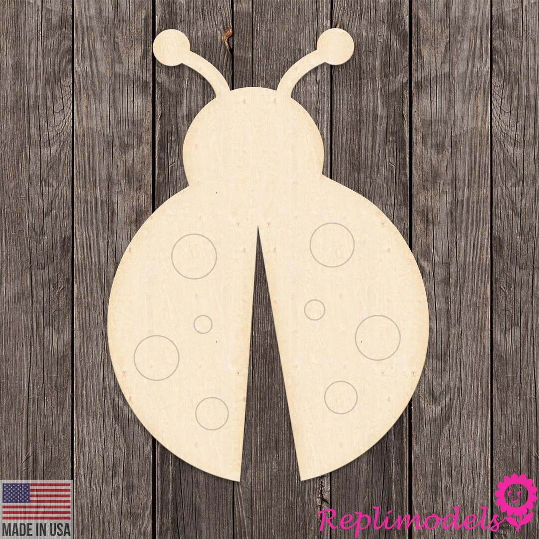 Lady Bug Shape - Design Cut Shape Cut Wood Engraved Cutout Various ...
