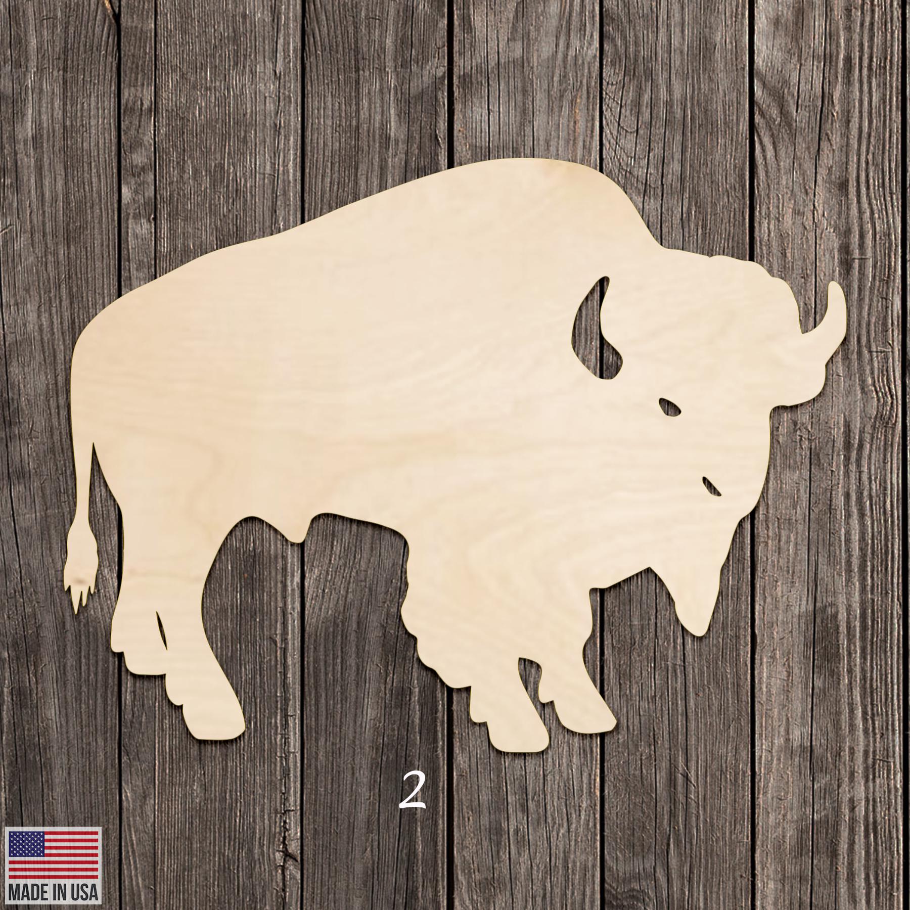 Buffalo Bison Shape Wood Cutout Various Sizes for DIY (unfinished Wood ...