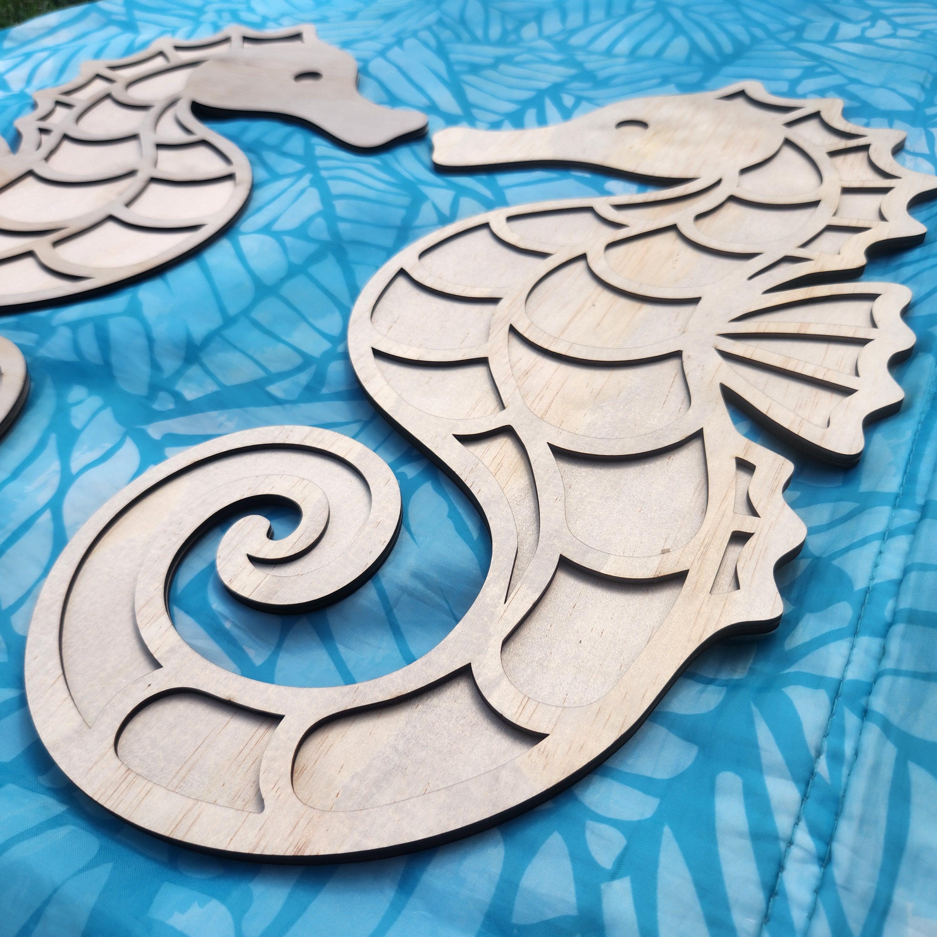 Diseño de caballito de mar (superposición opcional), decoración de vida ...