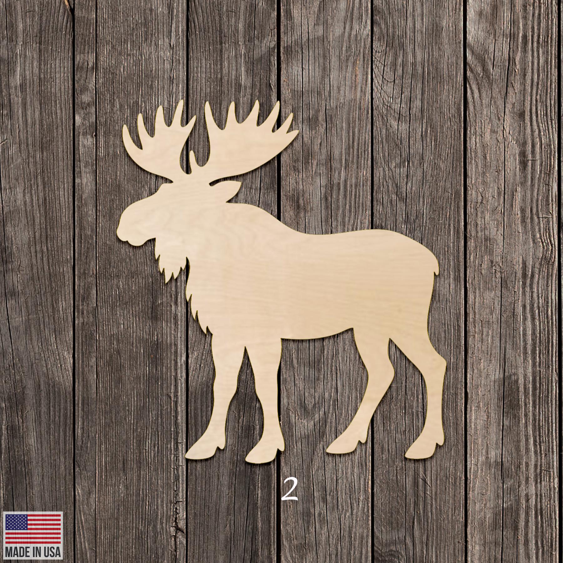 Moose Design Cut Decor Woodland Forest Life Wall Art Shape Wood Cutout ...