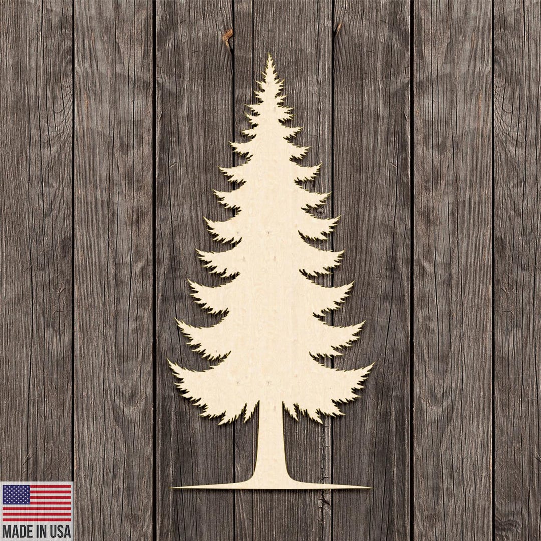 Woodland Forest Tree Shapes – Intricate Wooden Cutouts for DIY Crafts ...