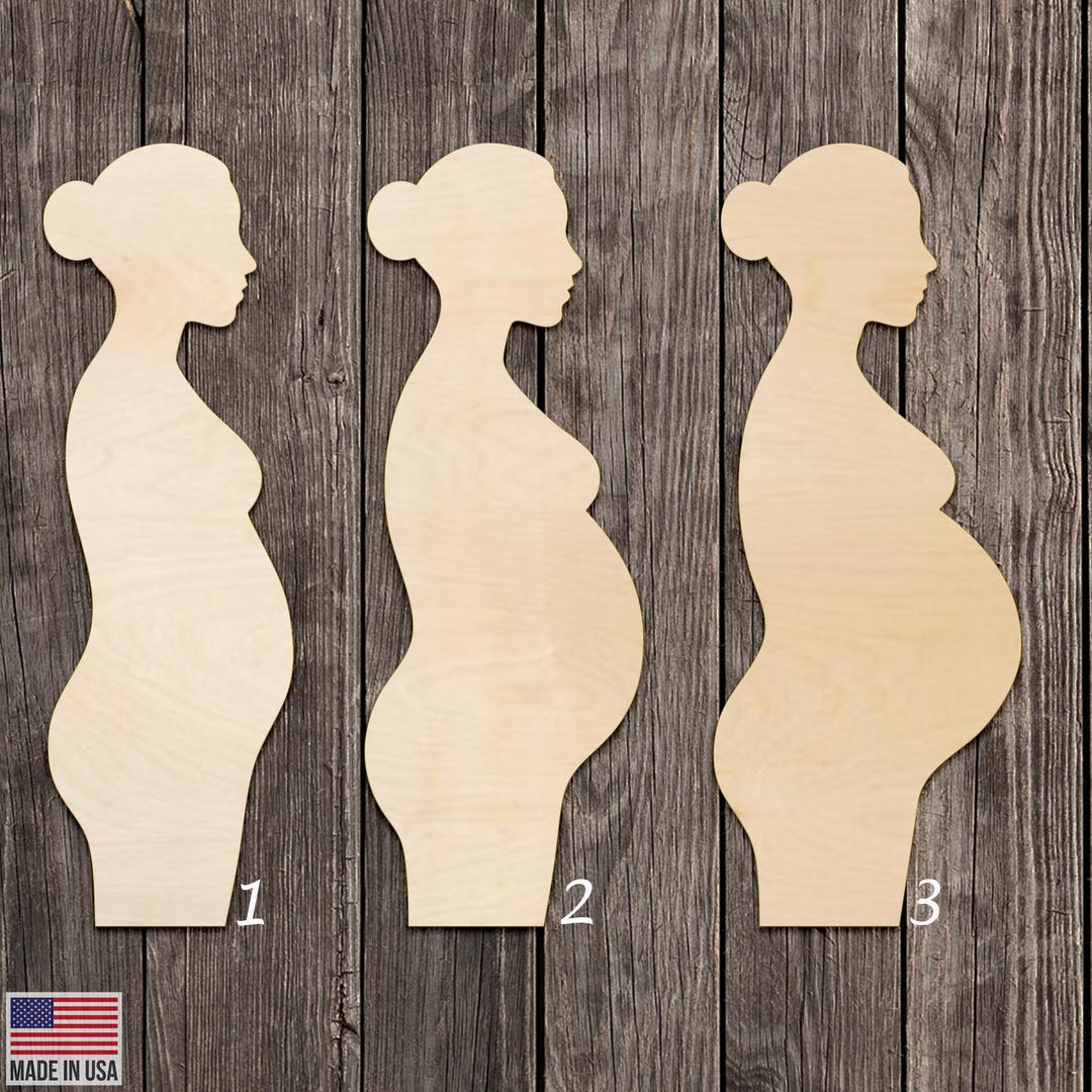 1st 2nd 3rd Pregnancy Trimester Stages Design Cut Wood Cutout Various ...