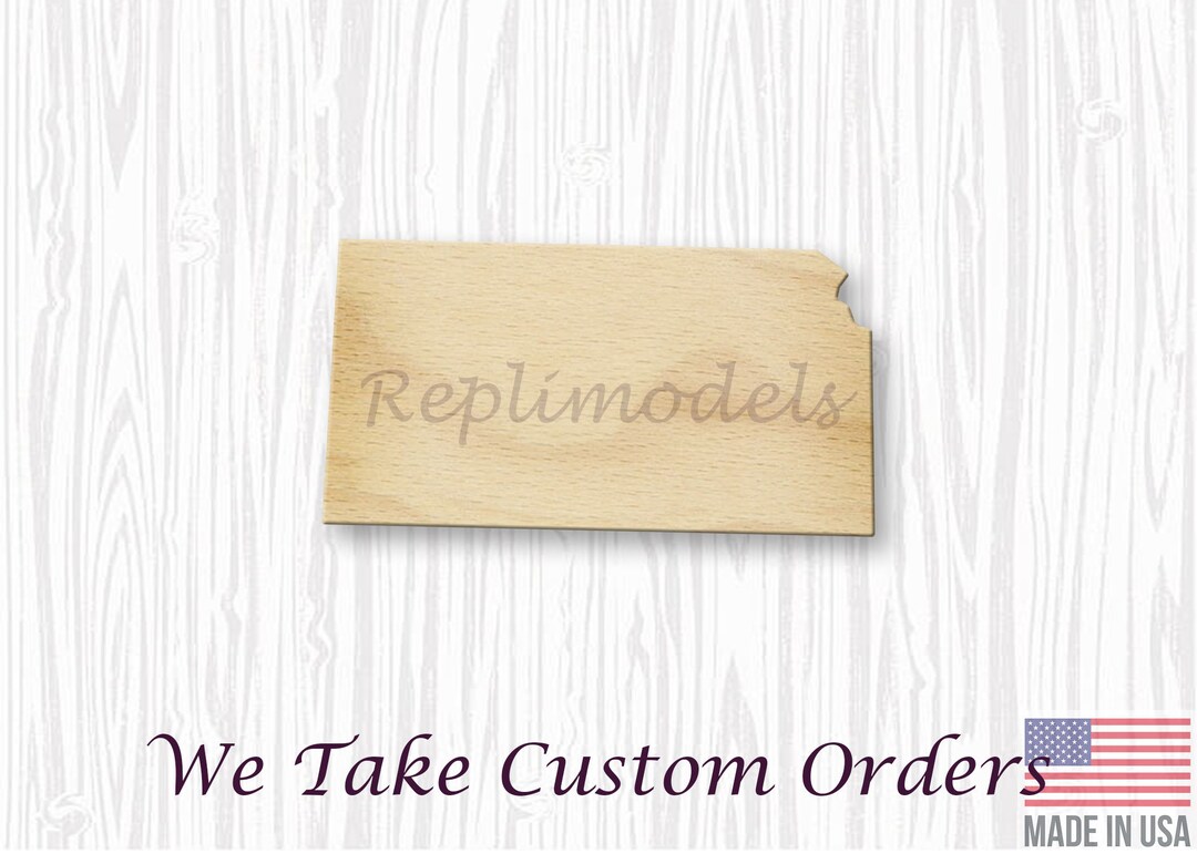 Kansas KS State Borders Territory Shape Wood Cutout Various Sizes for ...