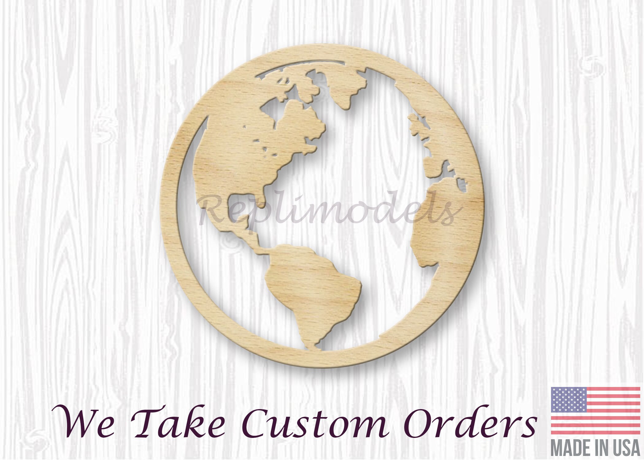 Earth Planet Globe Map Shape Wood Cutout Various Sizes for DIY - Etsy
