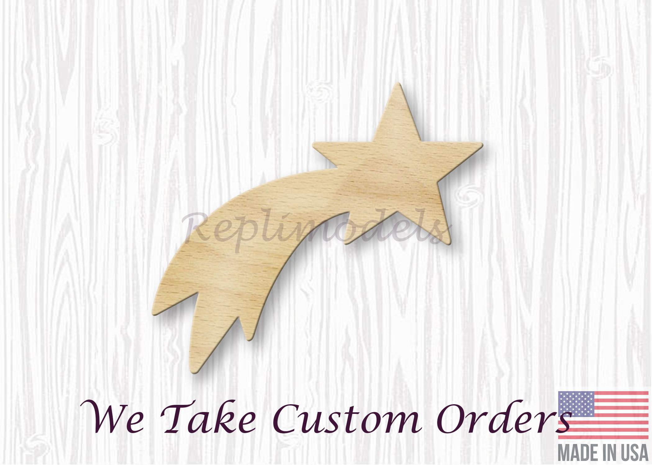 Shooting Star Shape Wood Engraved Cutout Various Sizes for DIY - Etsy
