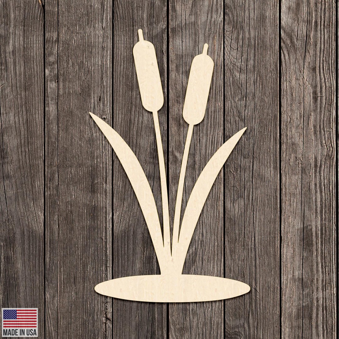 Cattail Pond Reeds – Intricate Wooden Cutout Blank for Crafts & Decor ...