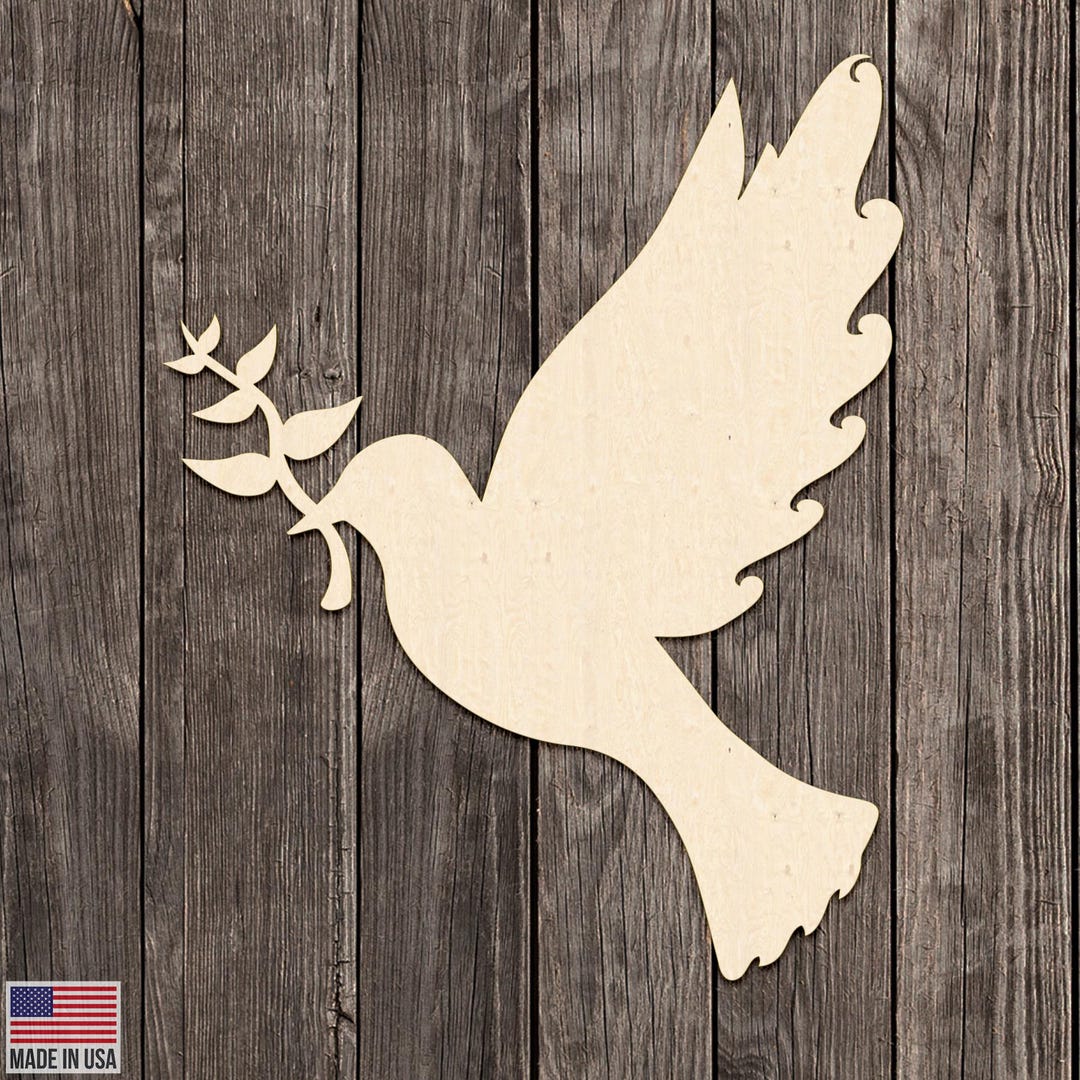 Peace Dove With Olive Branch – Intricate & Delicate Wooden Cutout for ...