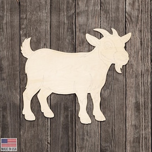Pygmy Goat Design Shape Cut Wood Engraved Cutout Various Sizes for DIY ...