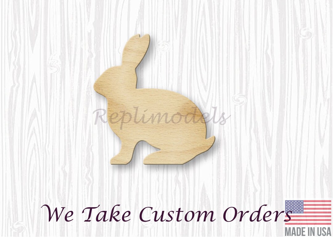 Bunny Rabbit Shape Wood Engraved Cutout Various Sizes for DIY ...