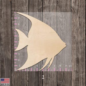 Angel Fish Shape Optional Overlay Design Tropical Wood Cutout Various ...
