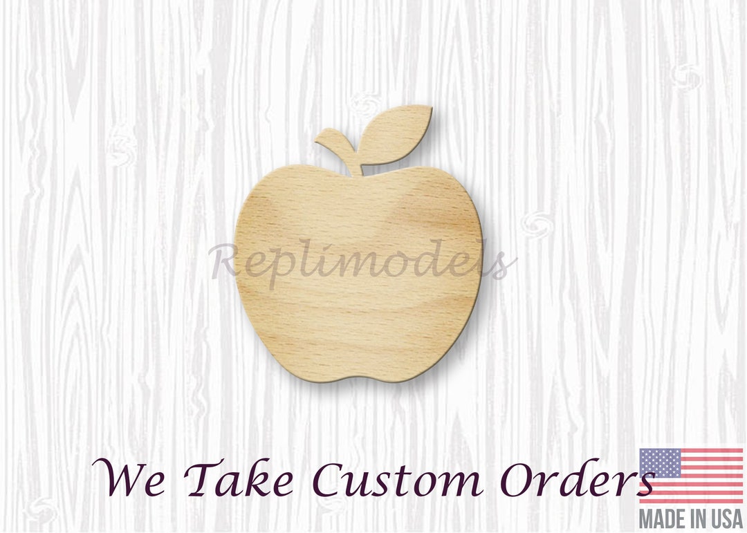 Apple Fruit Shape Wood Engraved Cutout Various Sizes for DIY ...