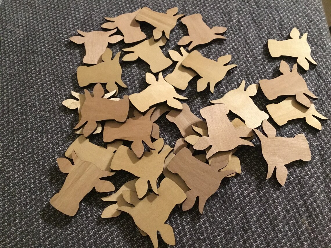 Farm Cow Ear Tag Cattle Tag With Cow Head Shape Cutout Hole Wood ...