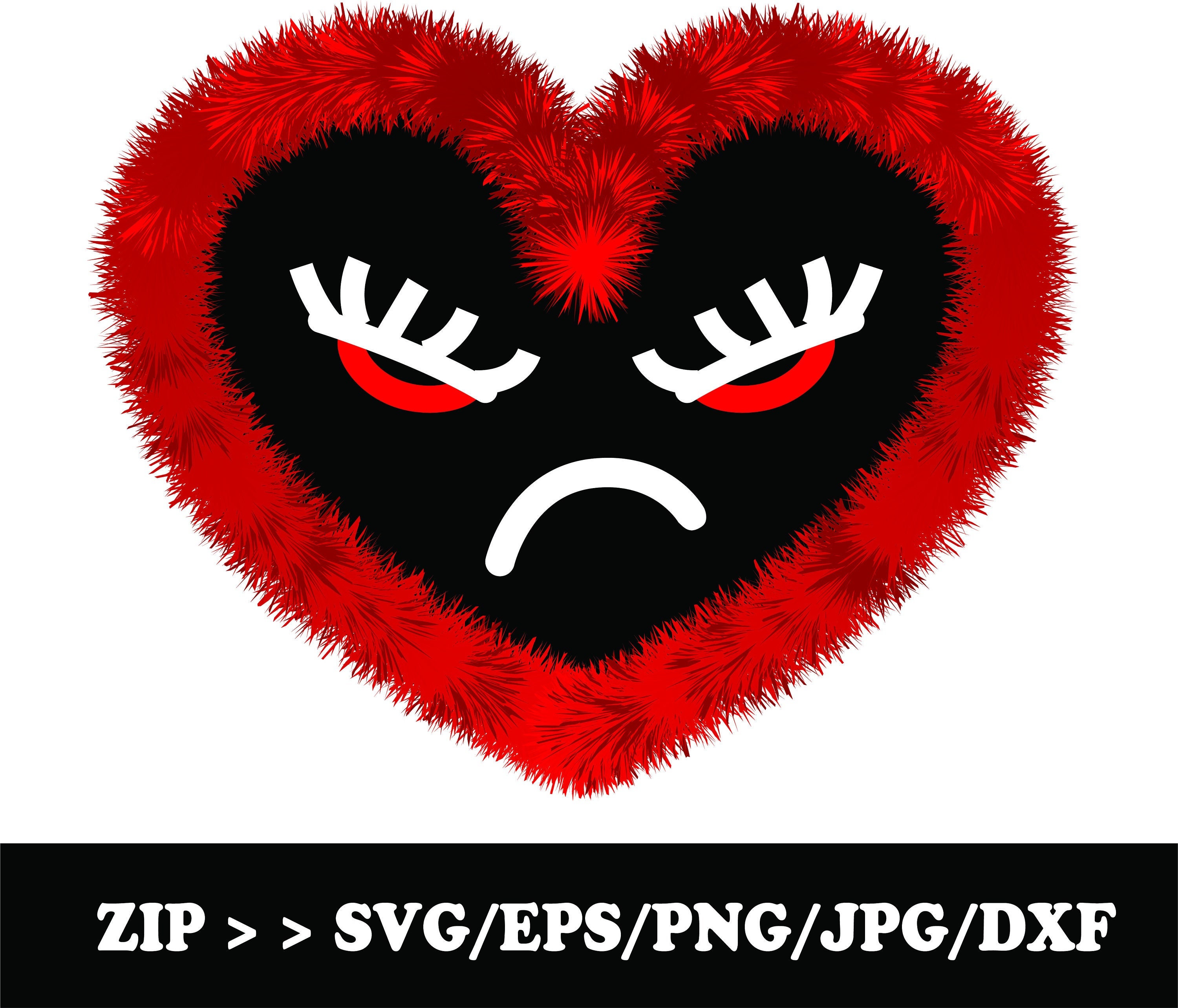 Heart Angry Heart SVG-PNG-DXF | Etsy