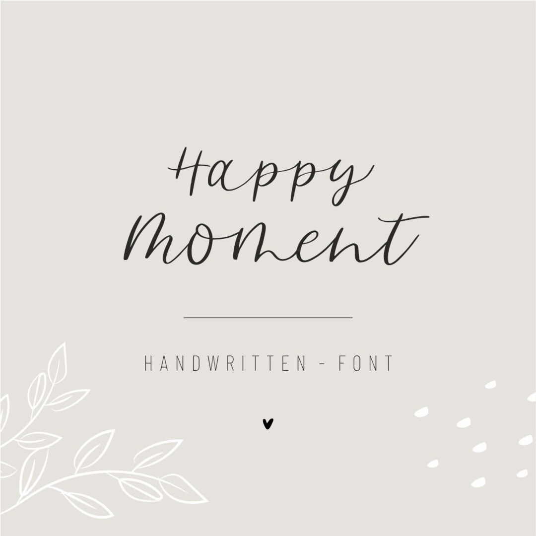 Font Handlettering Handwriting Lettering Font happy Moment - Etsy
