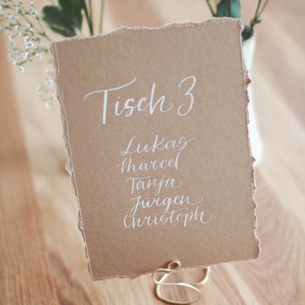 Table Number Torn Paper - Etsy
