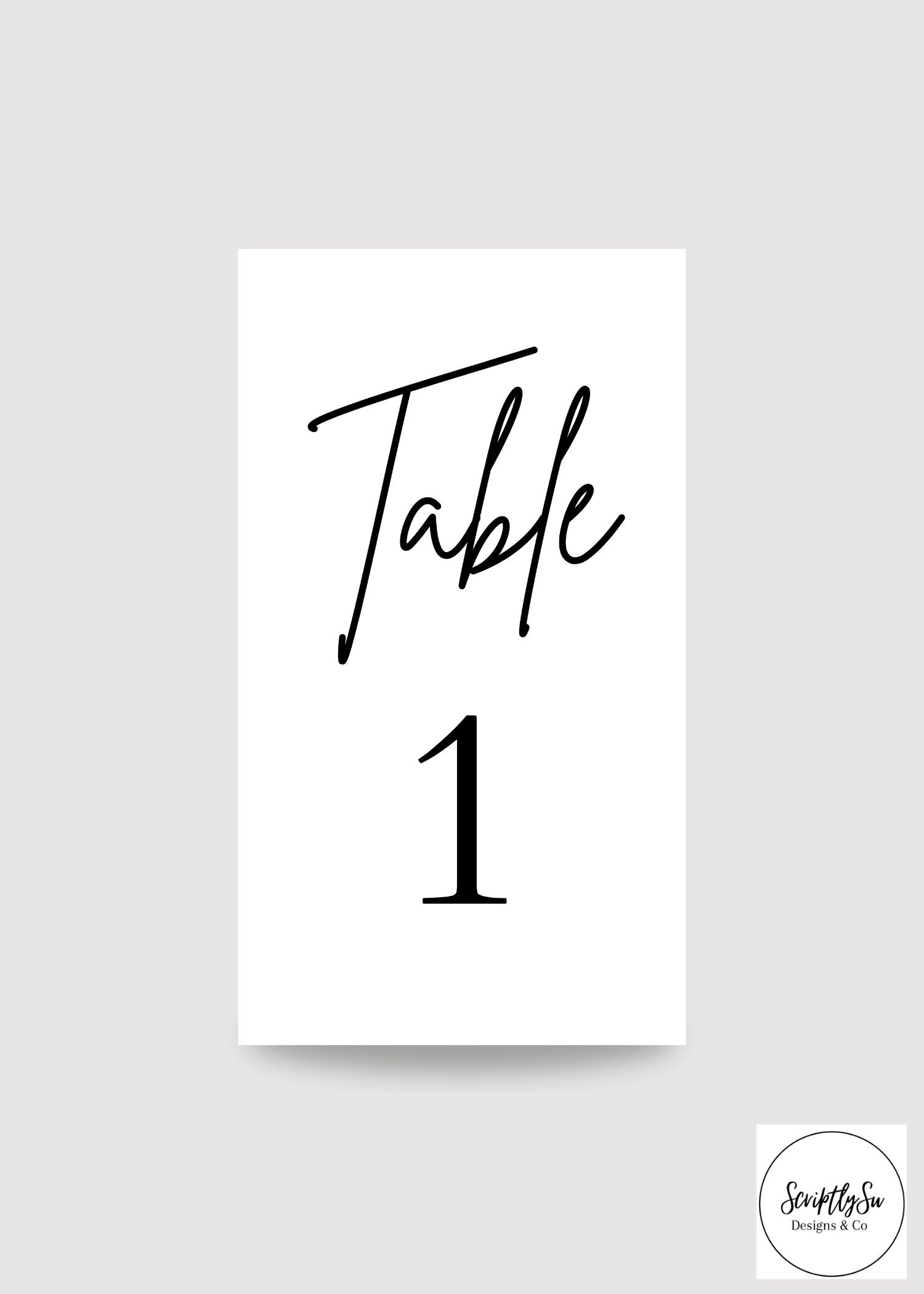 INSTANT DOWNLOAD Minimalist Table Number - 5x7 - Table Numbers ...