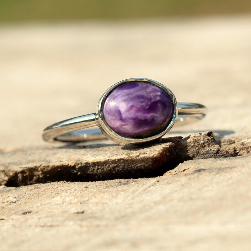 Charoite Ring - Etsy