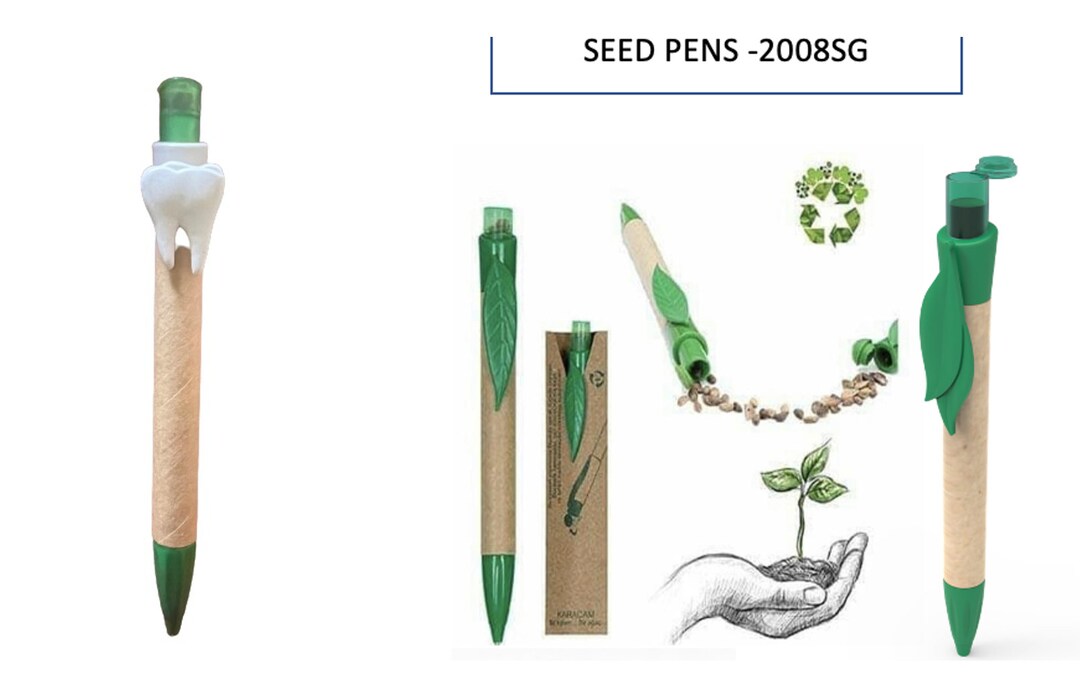 Dentist Tooth Clip Eco Seed Pens, Seed Pens for Dental Offices, Custom ...