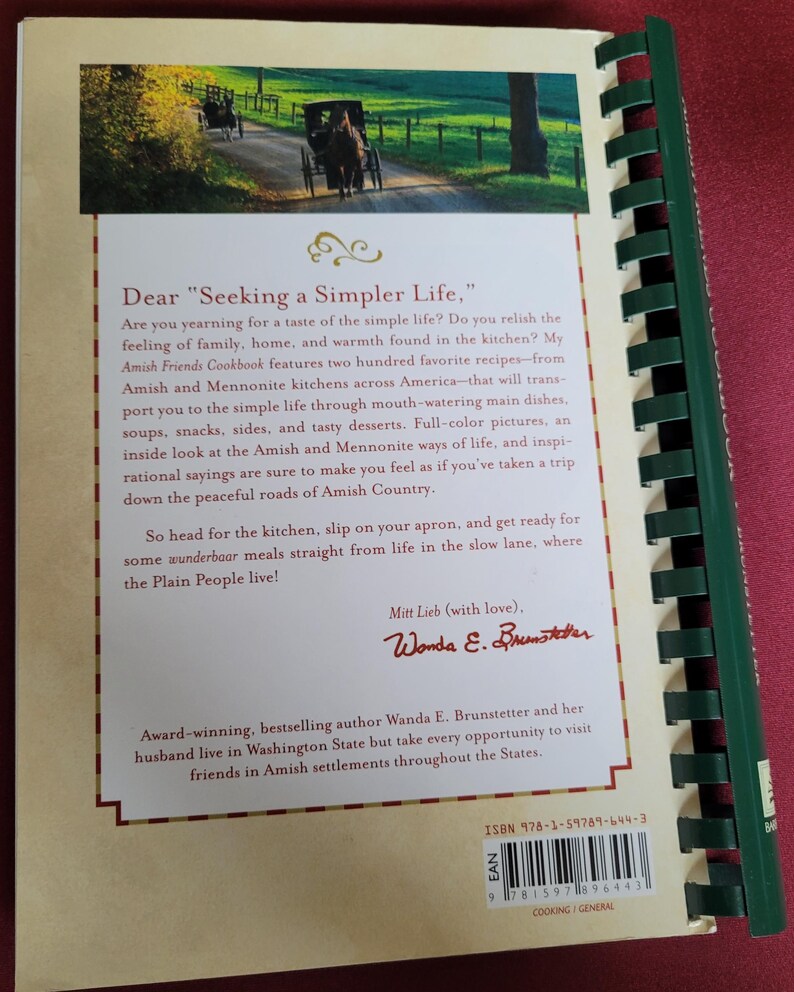 Amish Friends Cookbook by Wanda E. Brunstetter - Etsy