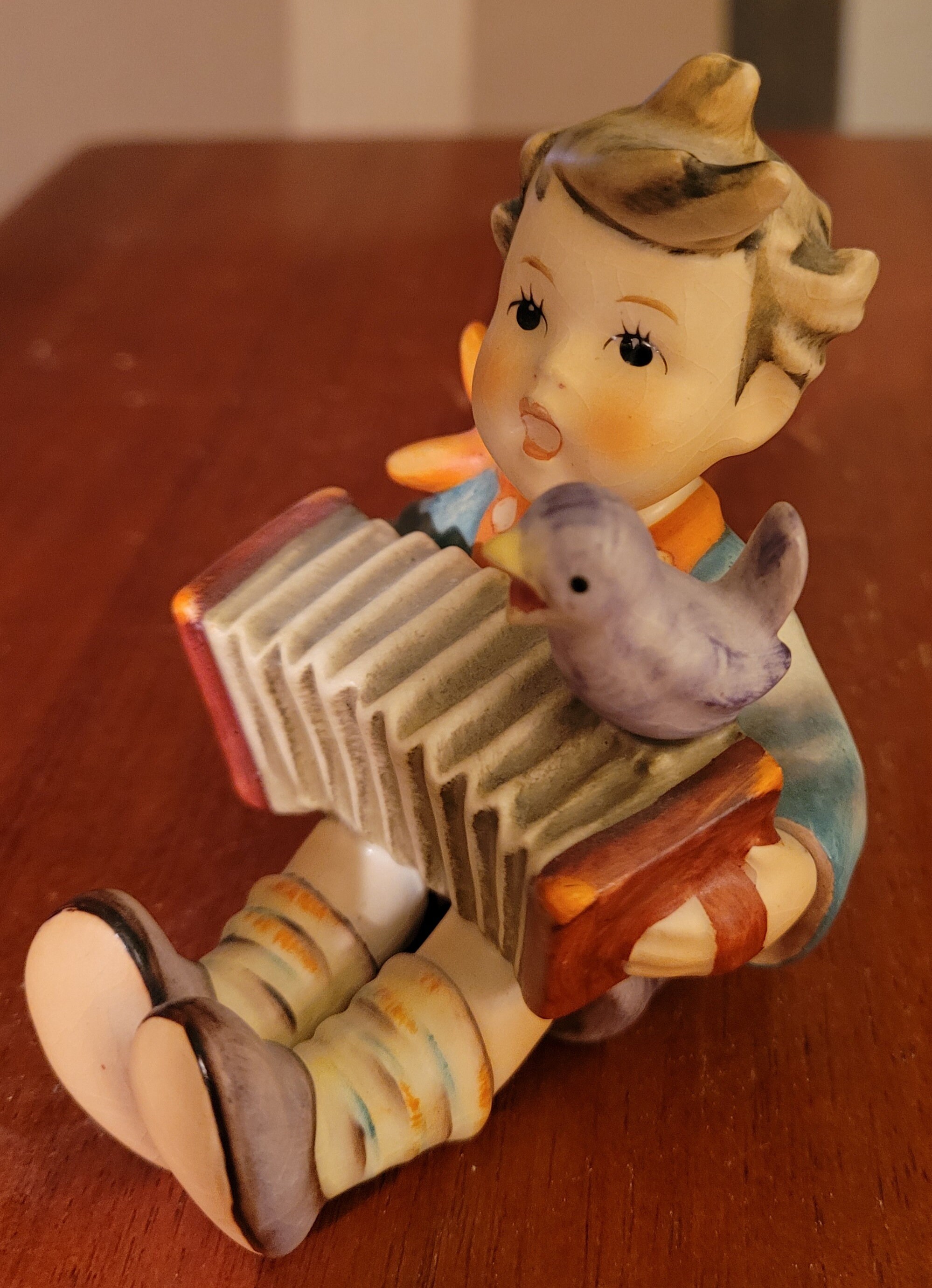 Goebel Hummel Let's Sing Figurine #110 Boy With Accordion & Bird ...