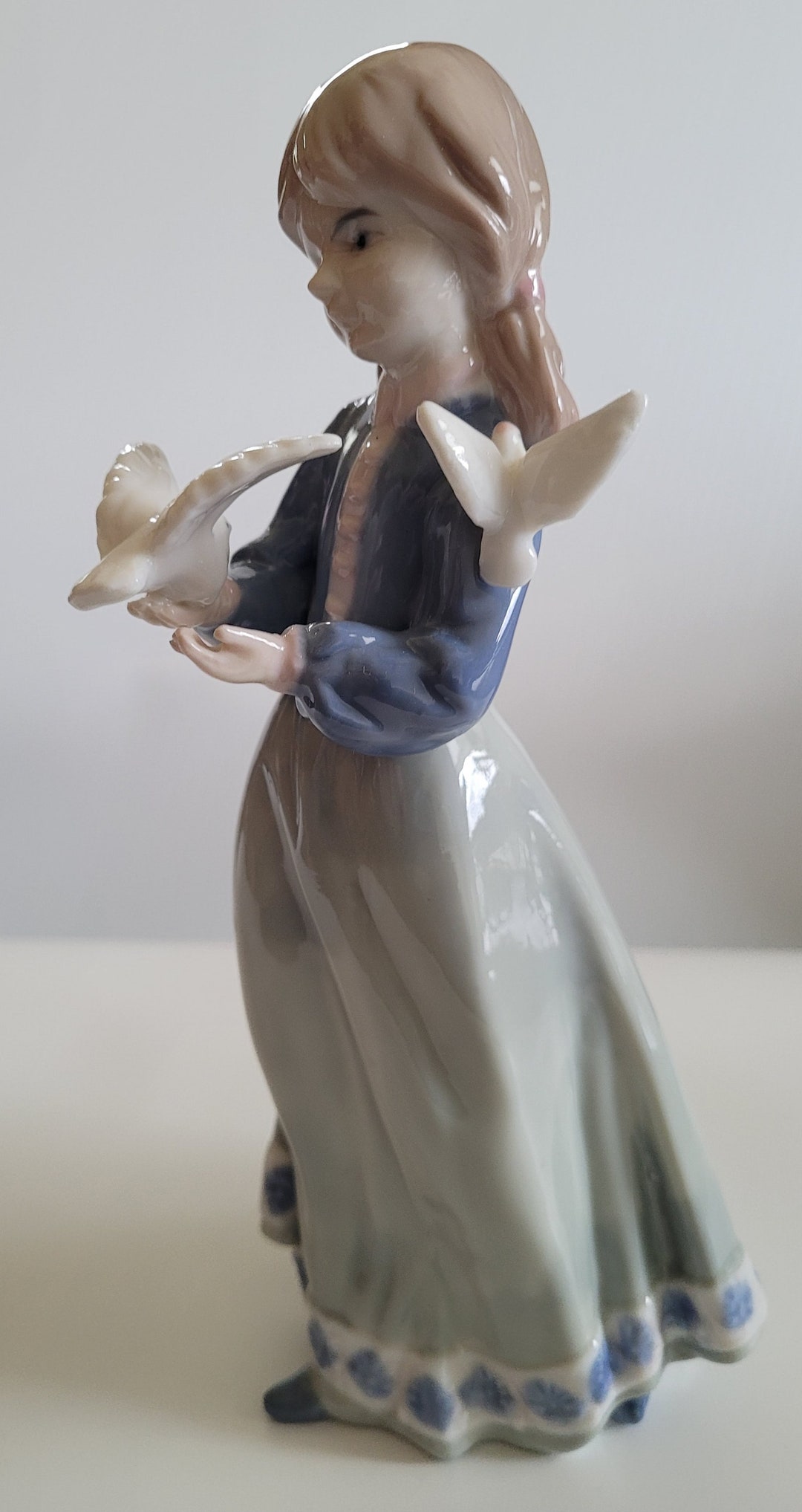 Porcelain Girl Debbie With Doves Mallorca by Studio - Etsy