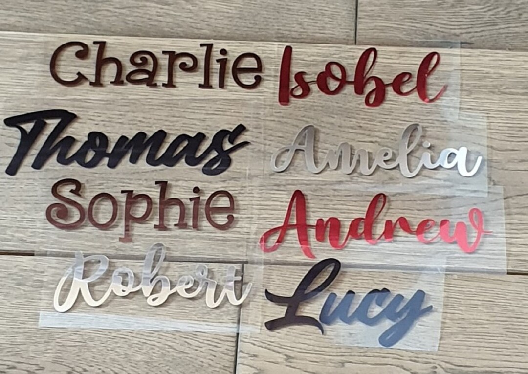 Personalised Iron on Metallic Vinyl Names/words HTV Transfer Vinyl ...