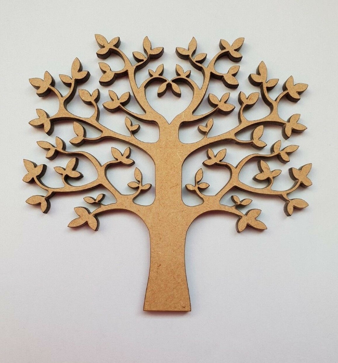 Family Wooden MDF Tree Shape With Hearts Craft Blank Decor ...