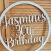 Personalised Birthday Wooden Name Hoop Circle Sign Wall Plaque Wood MDF ...