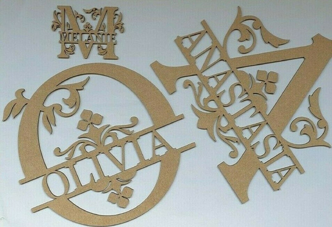 Personalised Monogram MDF Letters Laser Cut Craft Gift Nursery ...