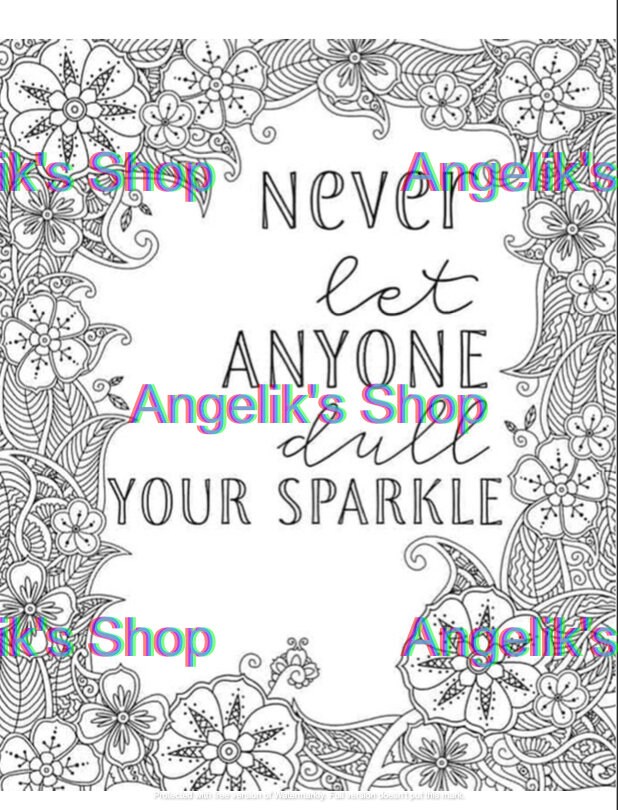 Bundle, Inspirational Quotes, Inspirational Quotes to Color, Coloring ...