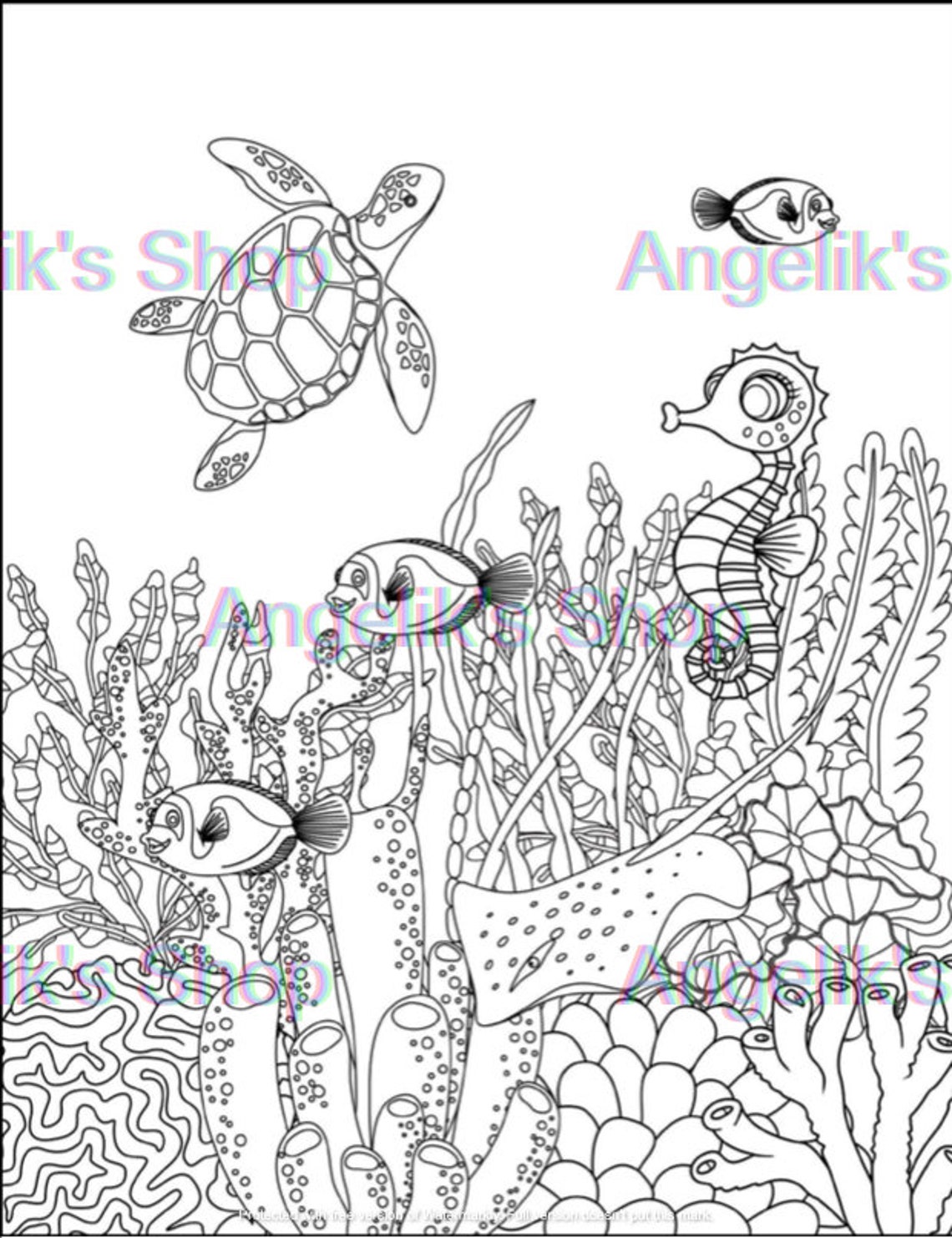 Bundle, Ocean Theme, Ocean Animals to Color, 75 Ocean Animals to Color ...