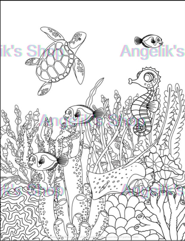 Bundle, Ocean Theme, Ocean Animals to Color, 75 Ocean Animals to Color ...