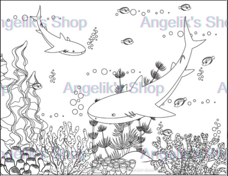 Sharks Theme, Sharks to Color, 30 Sharks to Color, Animal for Adults to ...